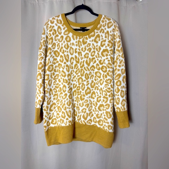 torrid | Sweaters | Torrid Leopard Print Mustard Sweater | Poshmark